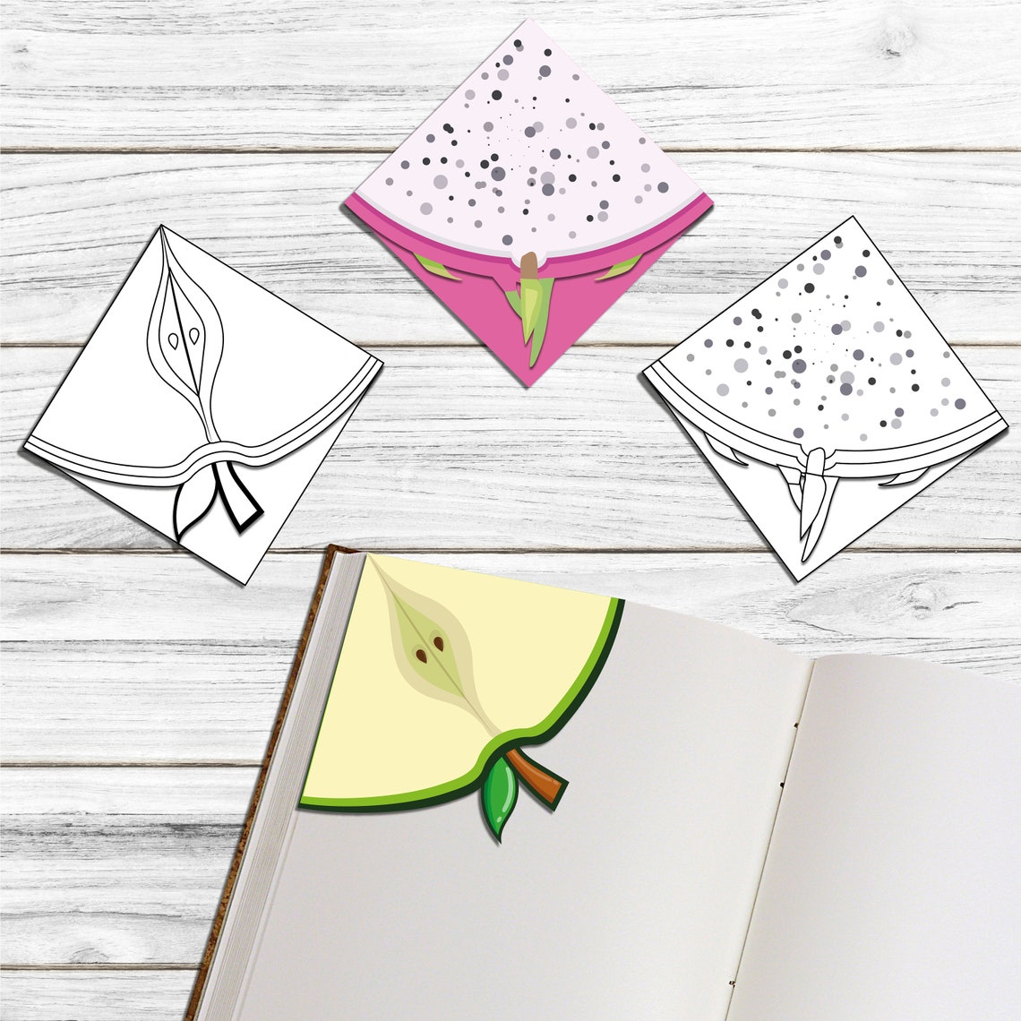 FRUIT Printable Bookmark Templates Paper Craft Game for Kids - Etsy