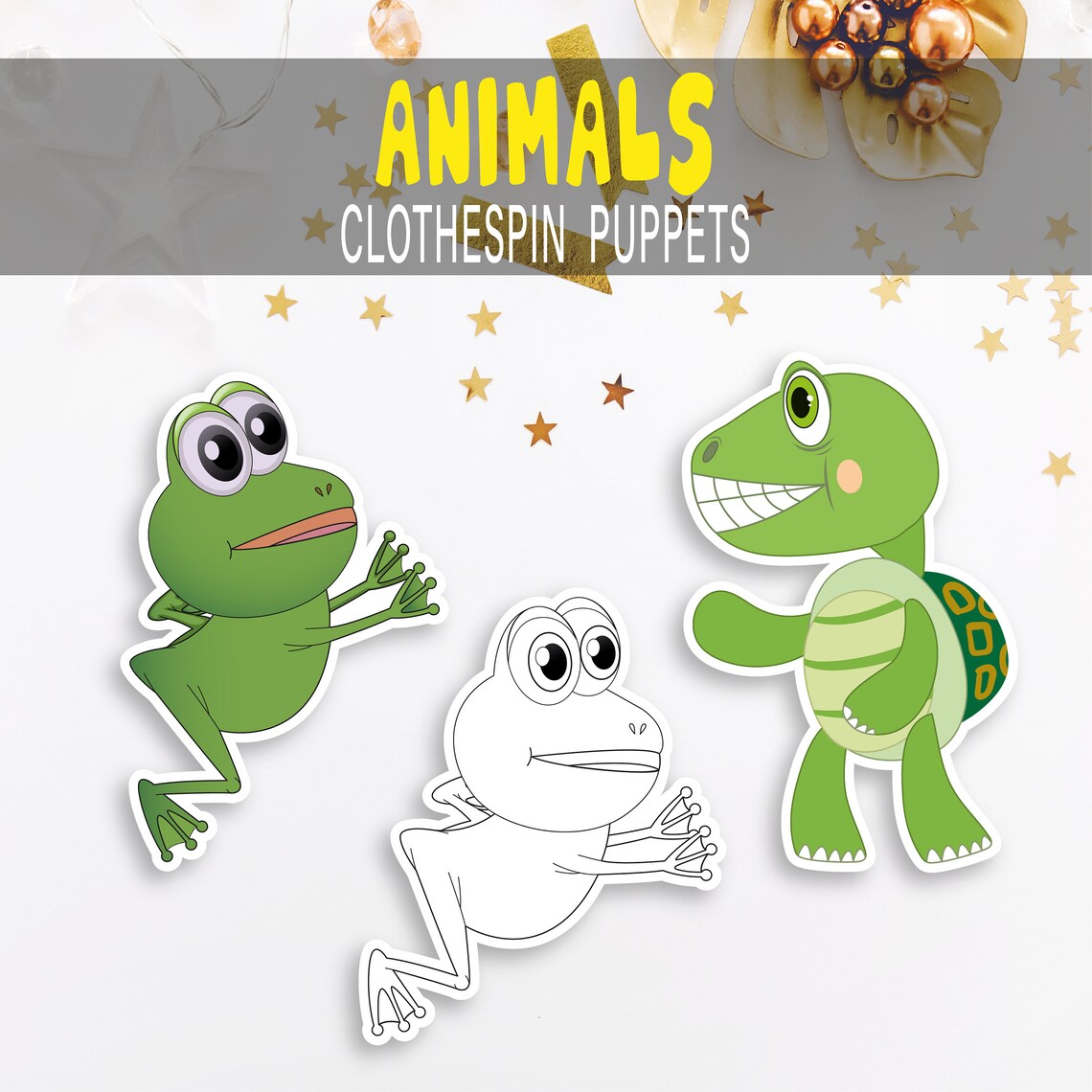 Animal Clothespin Puppets: Montessori Paper Toys (printable PDF) - Etsy