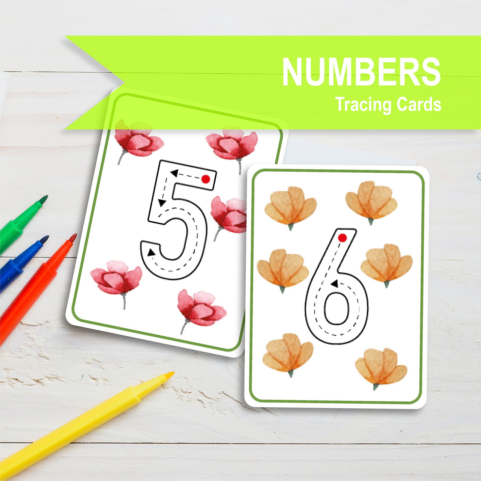NUMBERS 1-20 Tracing and Counting Printable Flashcards - Etsy
