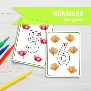 NUMBERS (1-20) Tracing and Counting Printable Flashcards, Montessori ...