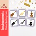 Musical Instruments Shadow Matching Card, Montessori Cards, Memory Game ...