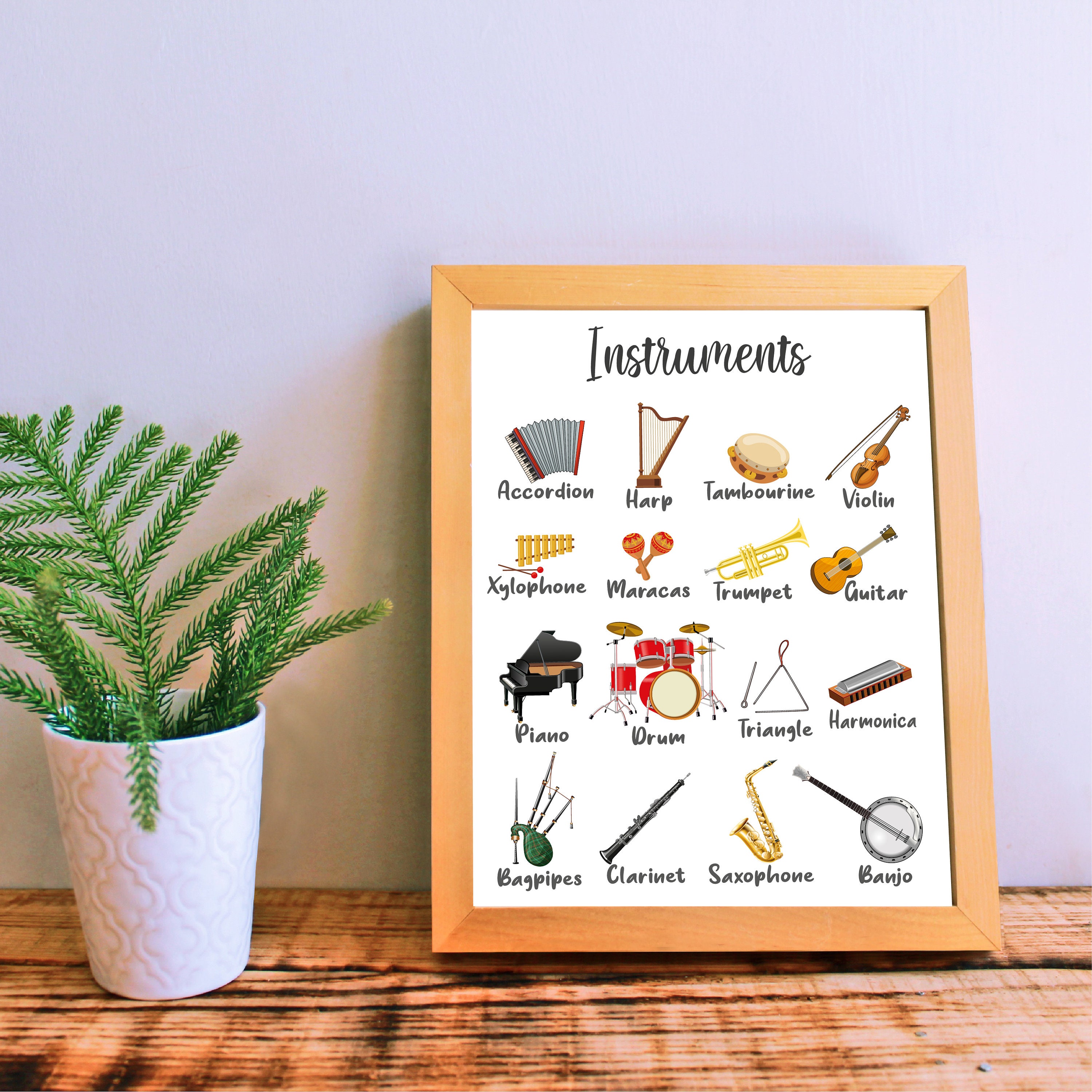 Musical Instruments Poster: Montessori Learning Print (digital Download ...