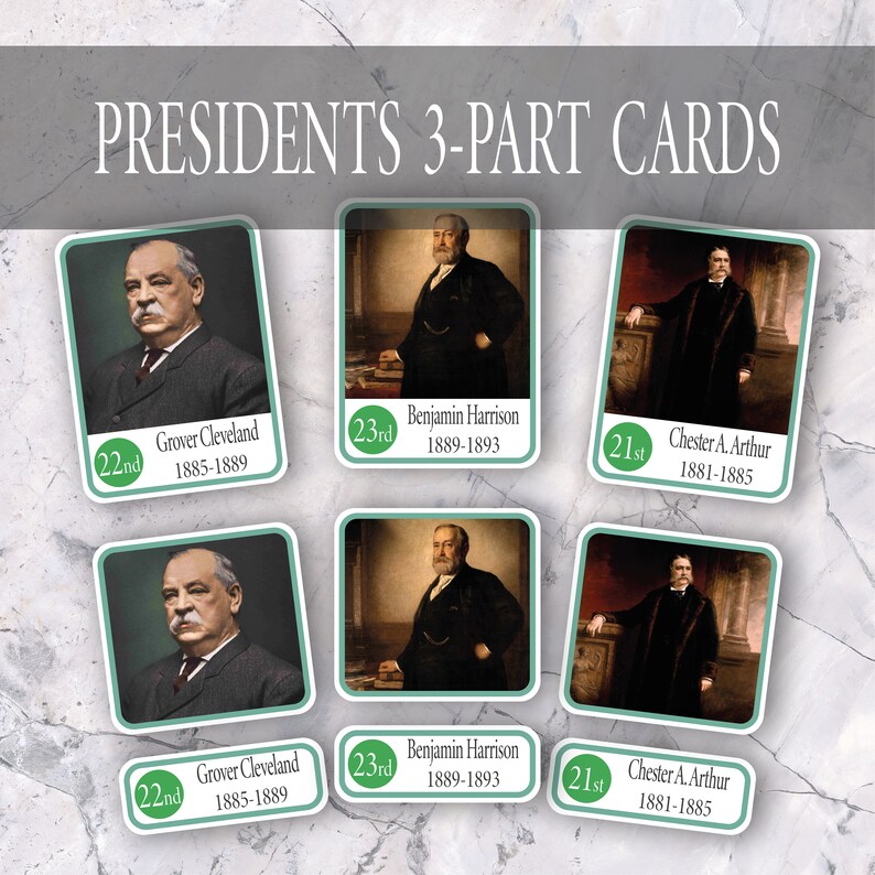 UNITED STATES PRESIDENTS, American Presidents Flash Cards, Presidents ...