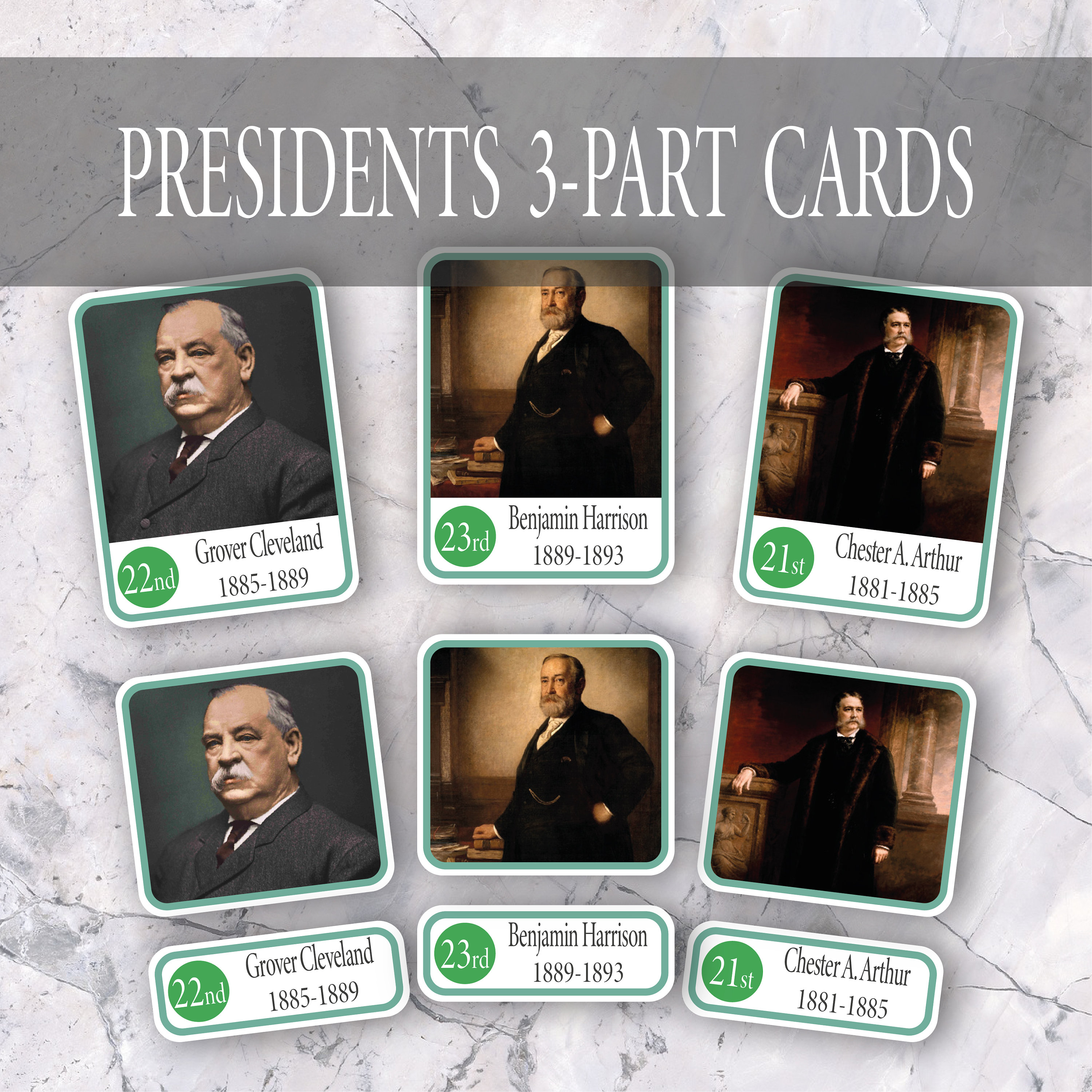 UNITED STATES PRESIDENTS, American Presidents Flash Cards, Presidents ...