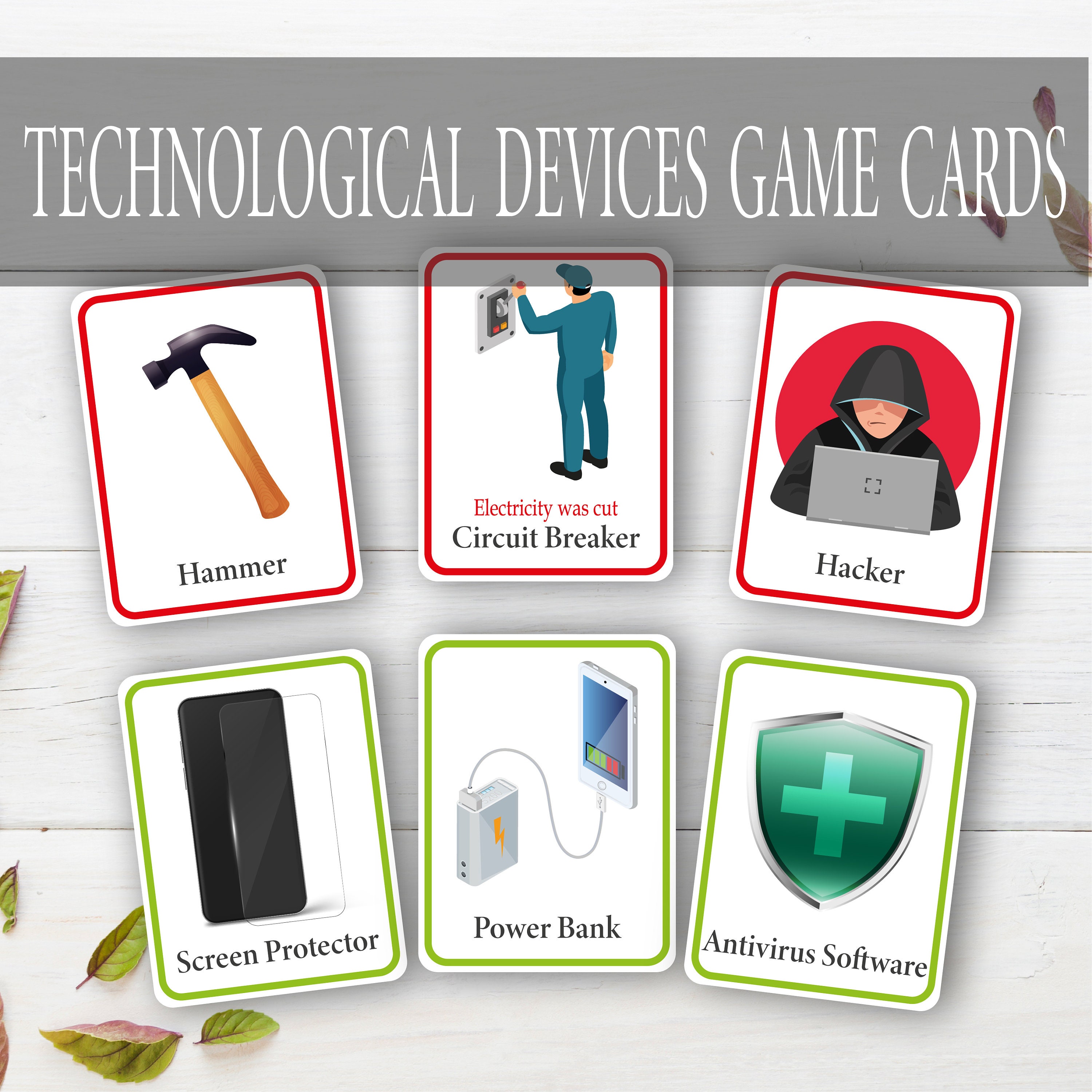 Technological Devices Game Cards Montessori Toddler Matching - Etsy