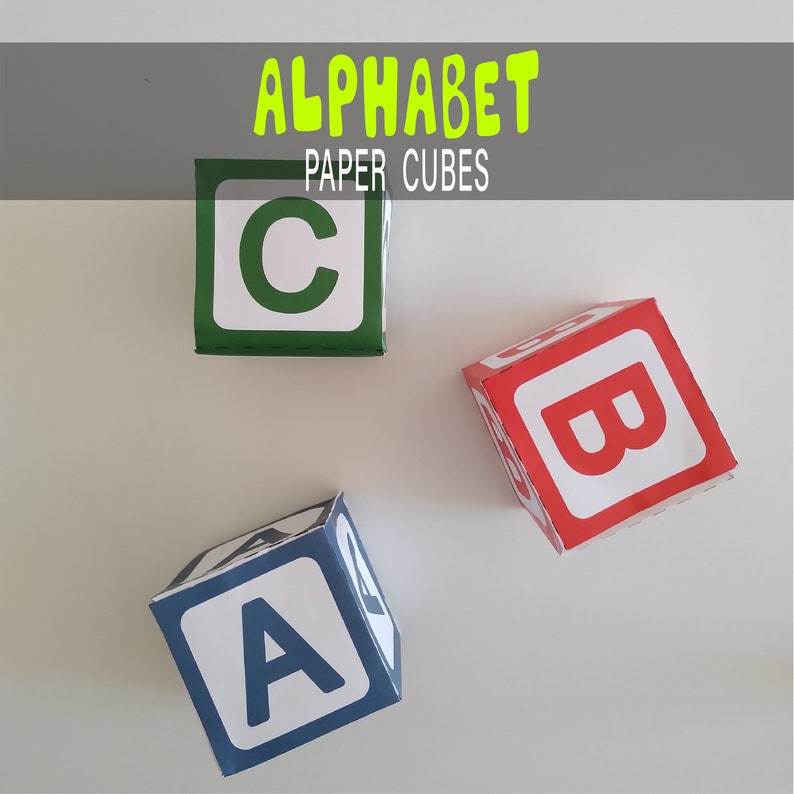 3D Alphabet Block: DIY Paper ABC Cubes (printable PDF) - Etsy