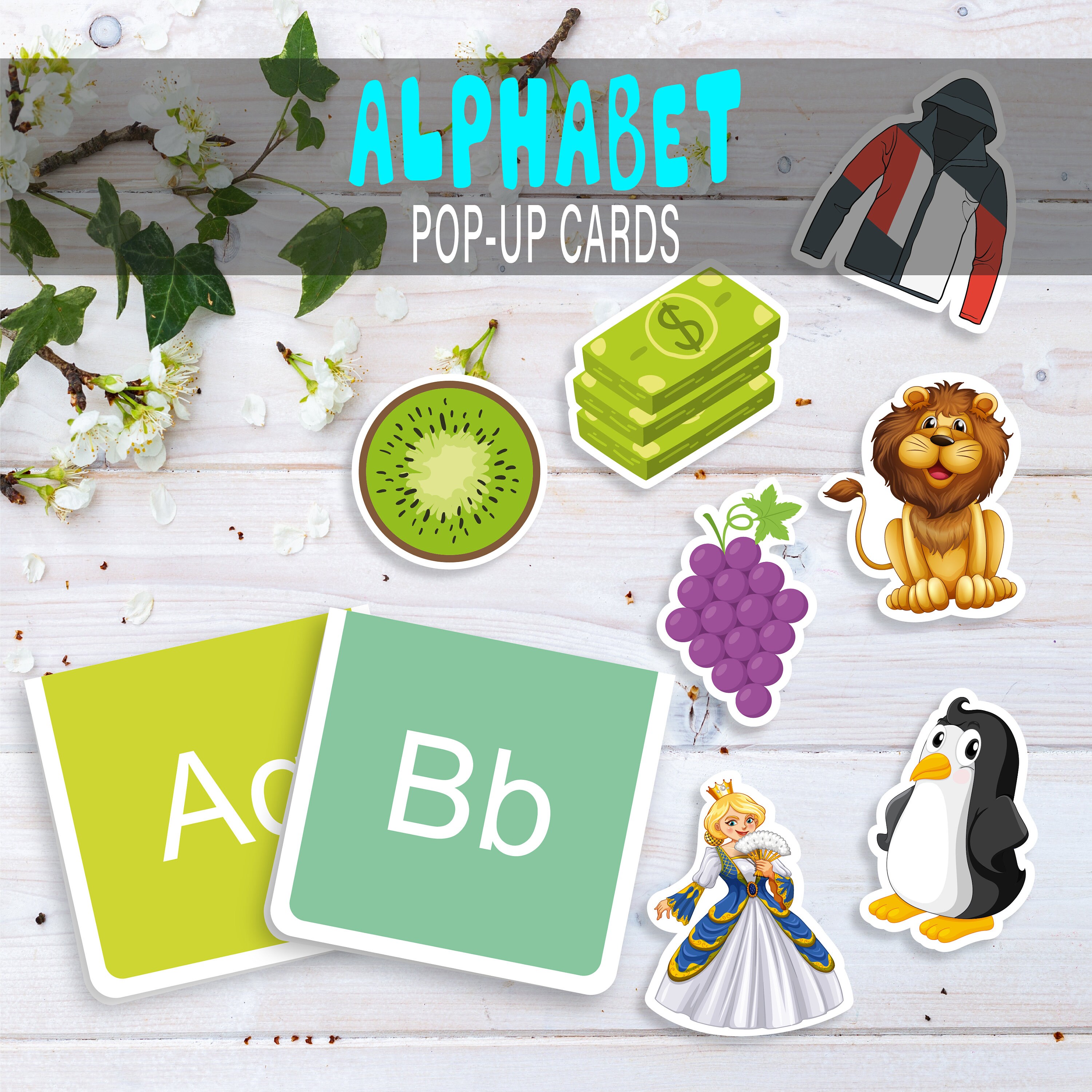 ALPHABET Pop-up Cards Printable Crafts Toddler Busy Book, Montessori ...