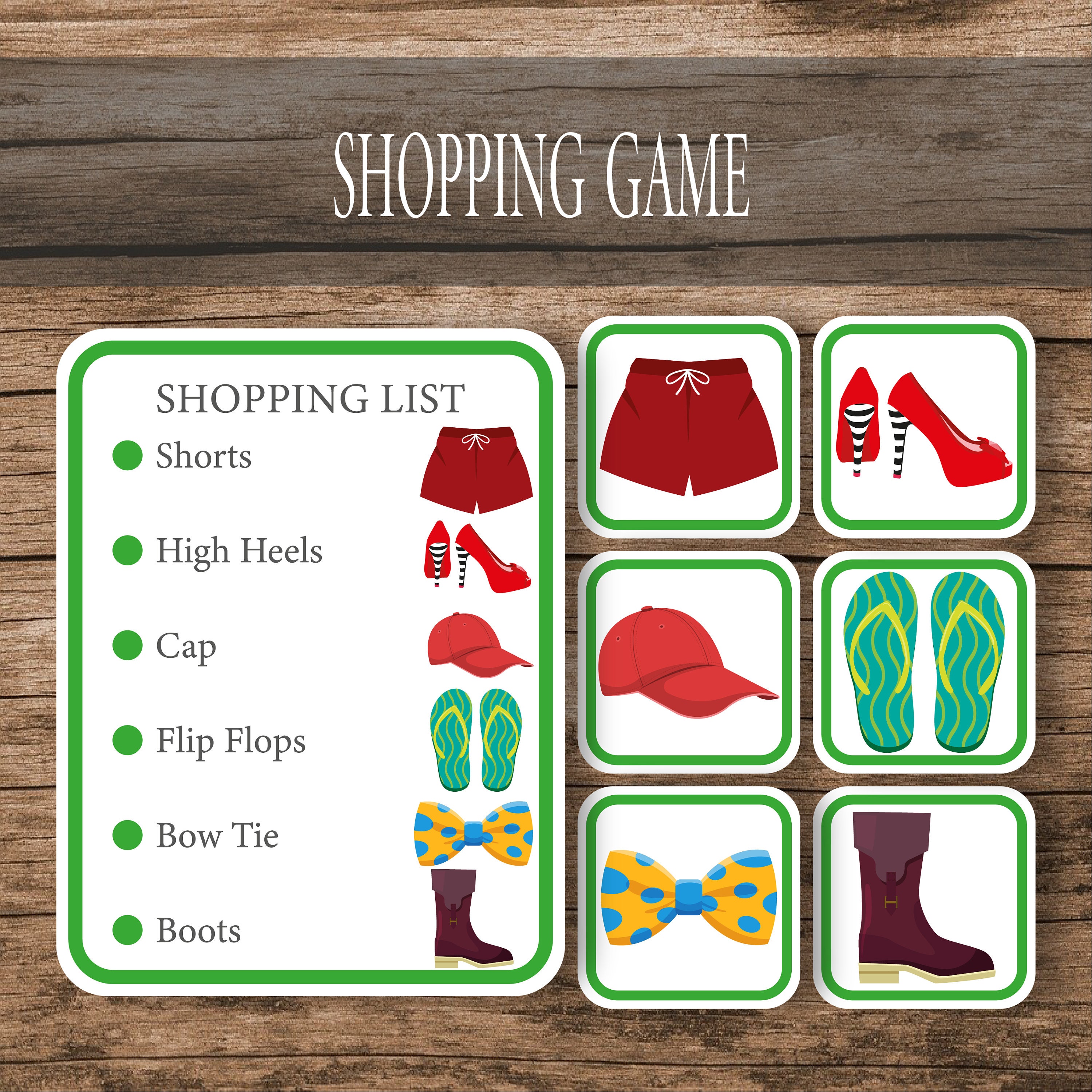 Clothes Shopping Matching Game Cards, Montessori Toddler Matching Game ...