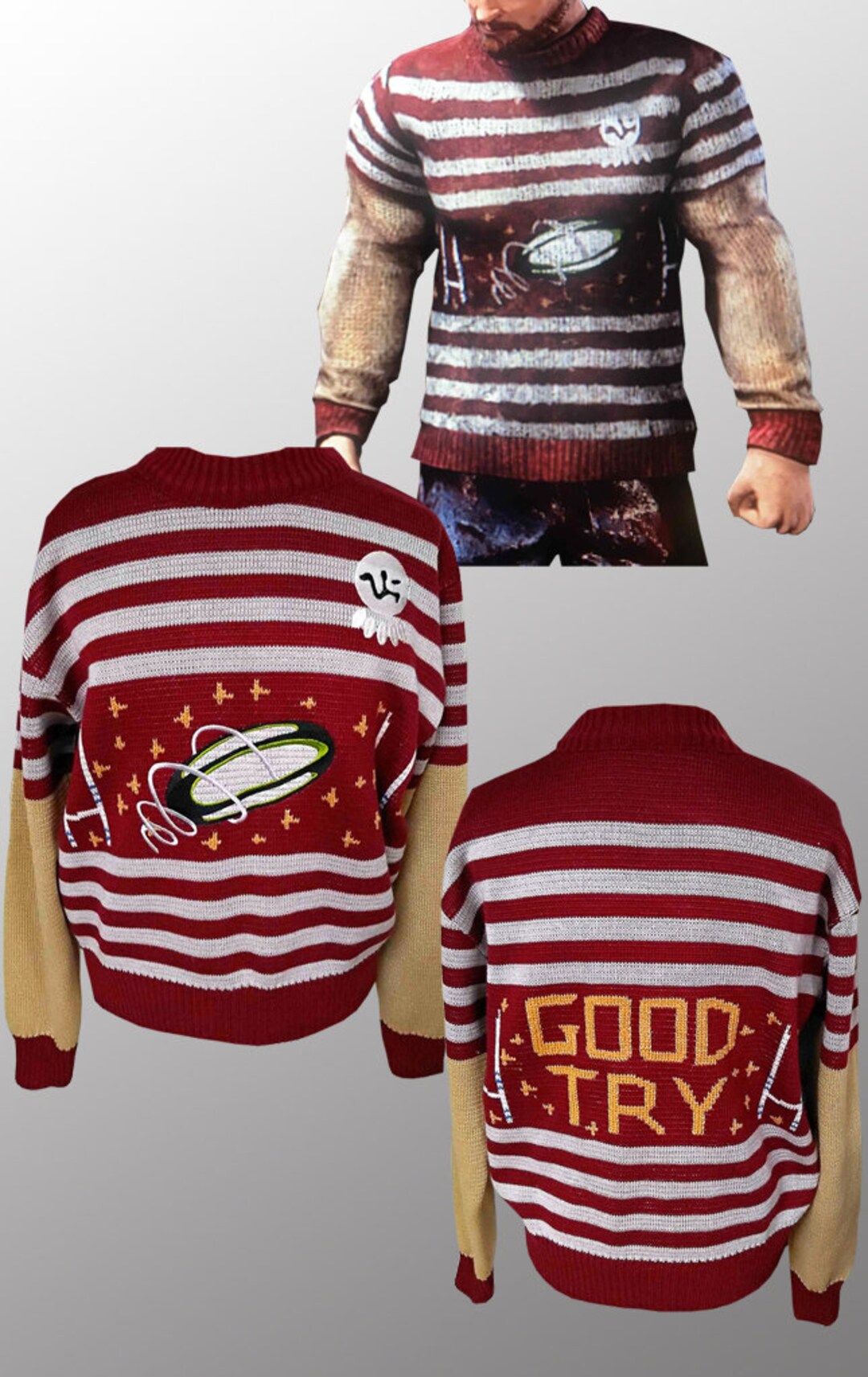 David King Ugly Sweater, MEN UGLY SWEATERS, Men Wool Sweater, Cosplay ...