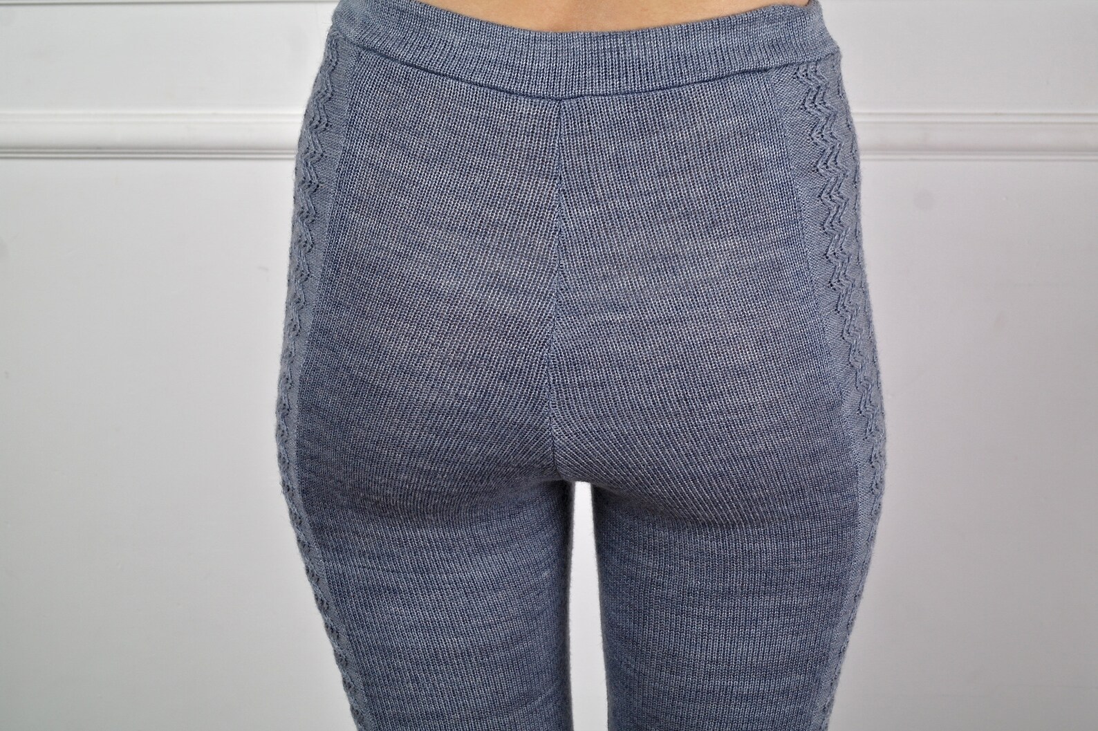 WOOLEN KNITTED LEGGINGS, Women Knitted Pants, Warm Winter Wool Cable ...