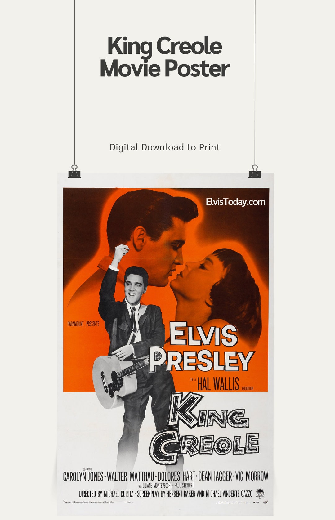 King Creole - Movie Poster Artwork - Digital Download (300 DPI) - Etsy