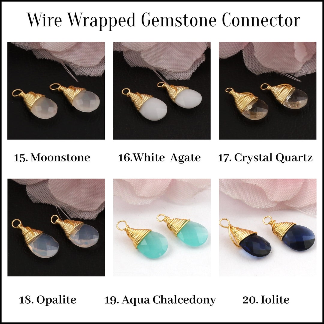 Checker Cut Pear Shape Connectors Single Bail Wire Wrapped - Etsy