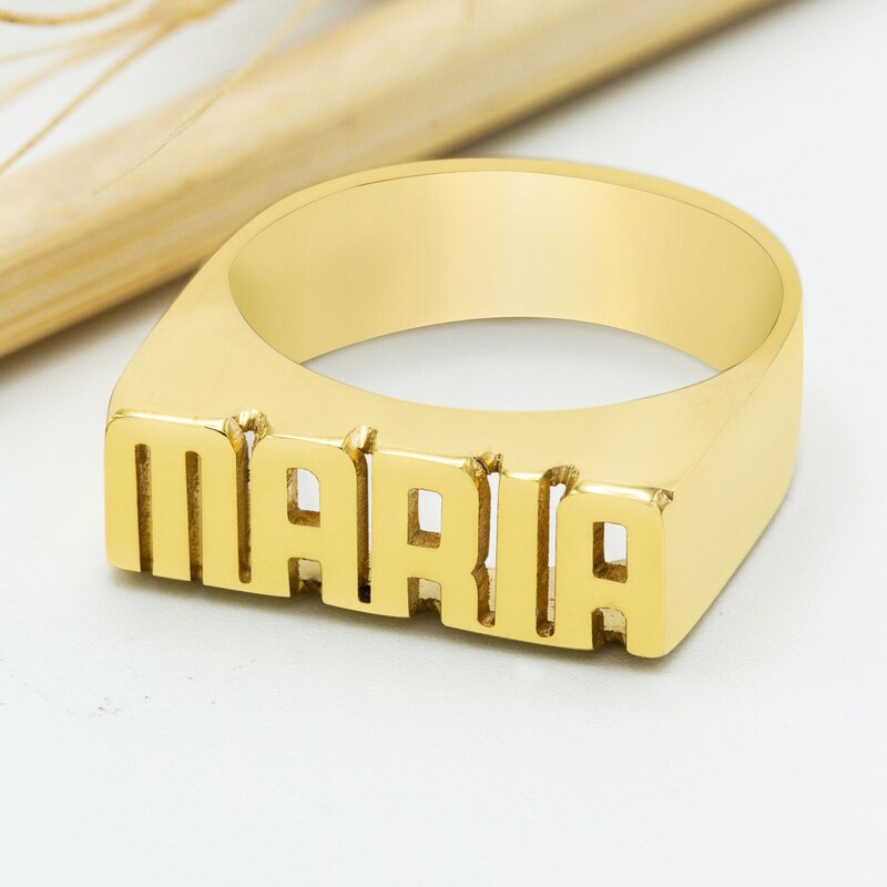 Name Ring Gold - Etsy