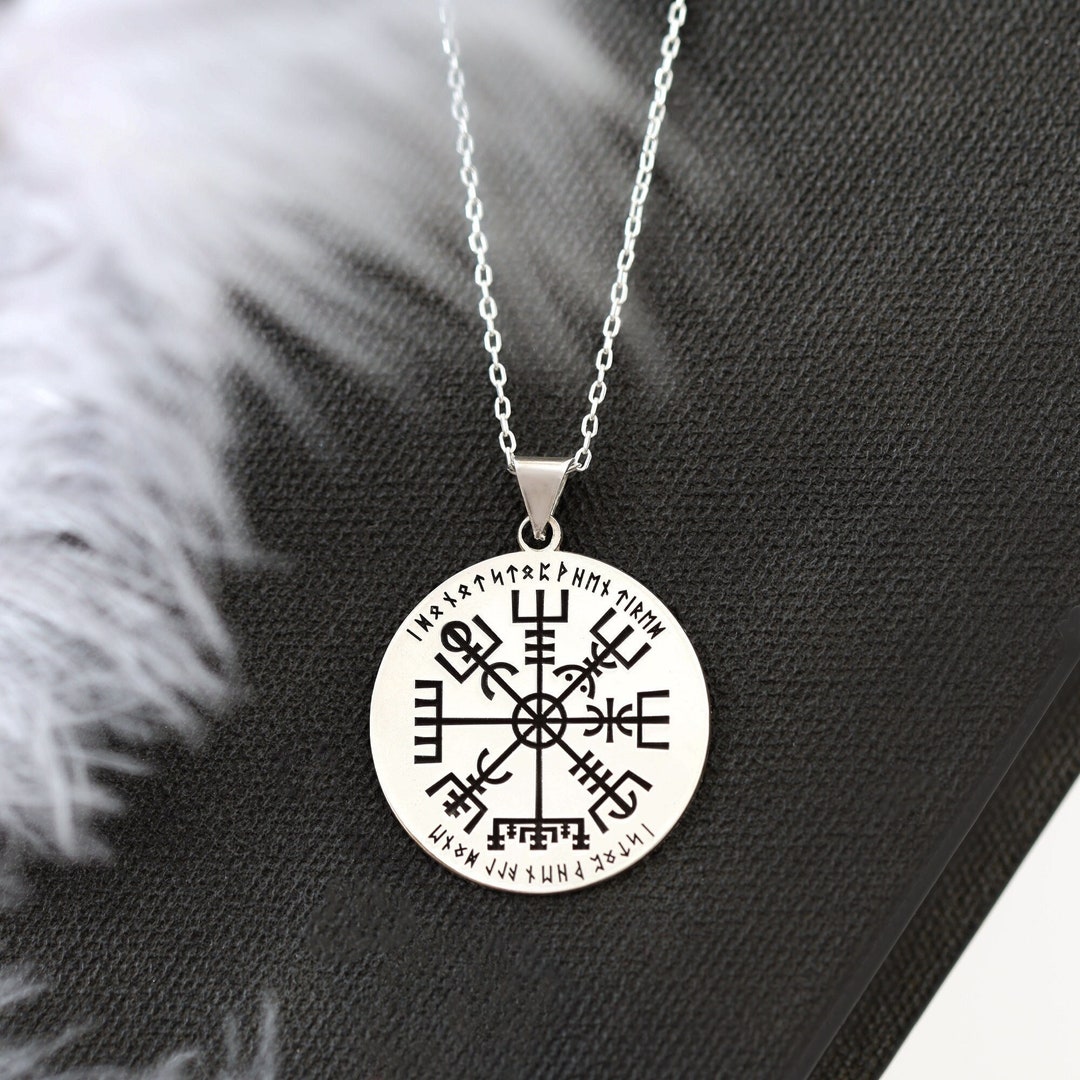 Vegvisir Rune Necklace - Mother's Day Gift - Vikings Amulet - Name ...