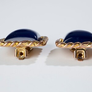 Vintage Escada Gold Tone Blue Cabochon Statement Clip Earrings - Etsy