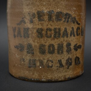 Vintage Peter Van Schaack & Sons. Chicago Stoneware Whiskey Jug - Etsy