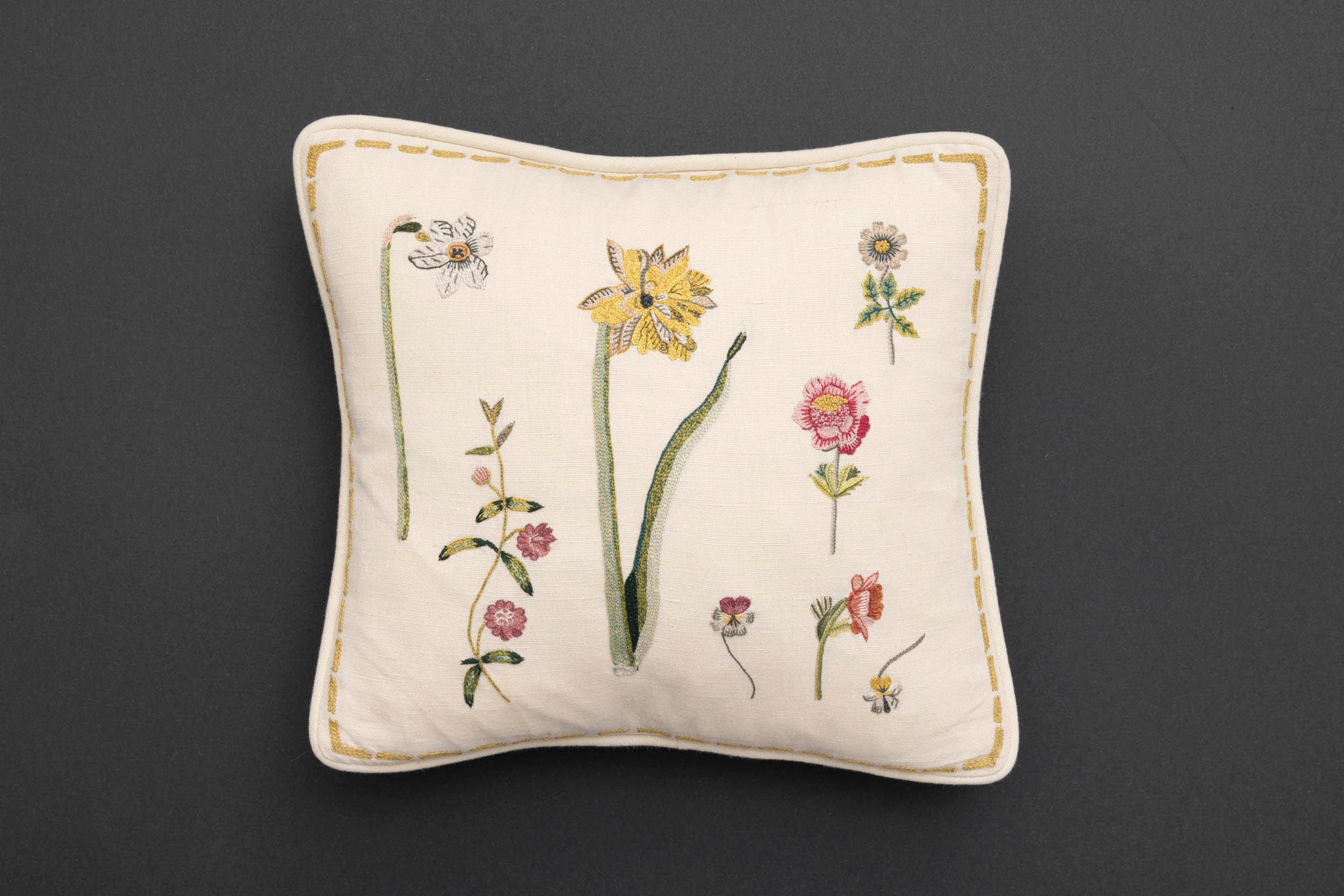 Vintage Chelsea Textiles New York Floral Needlepoint Accent Pillow 10 X ...