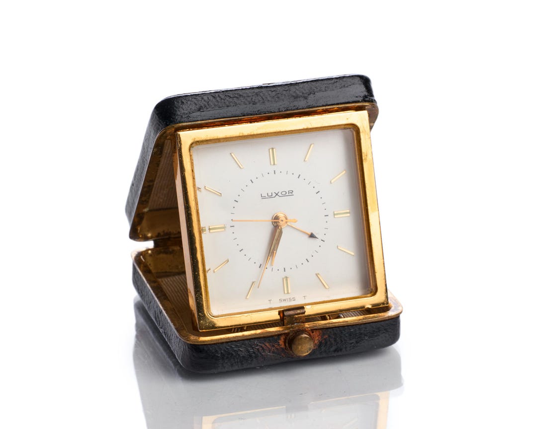 Vintage Luxor Swiss-made Travel Clock - Etsy