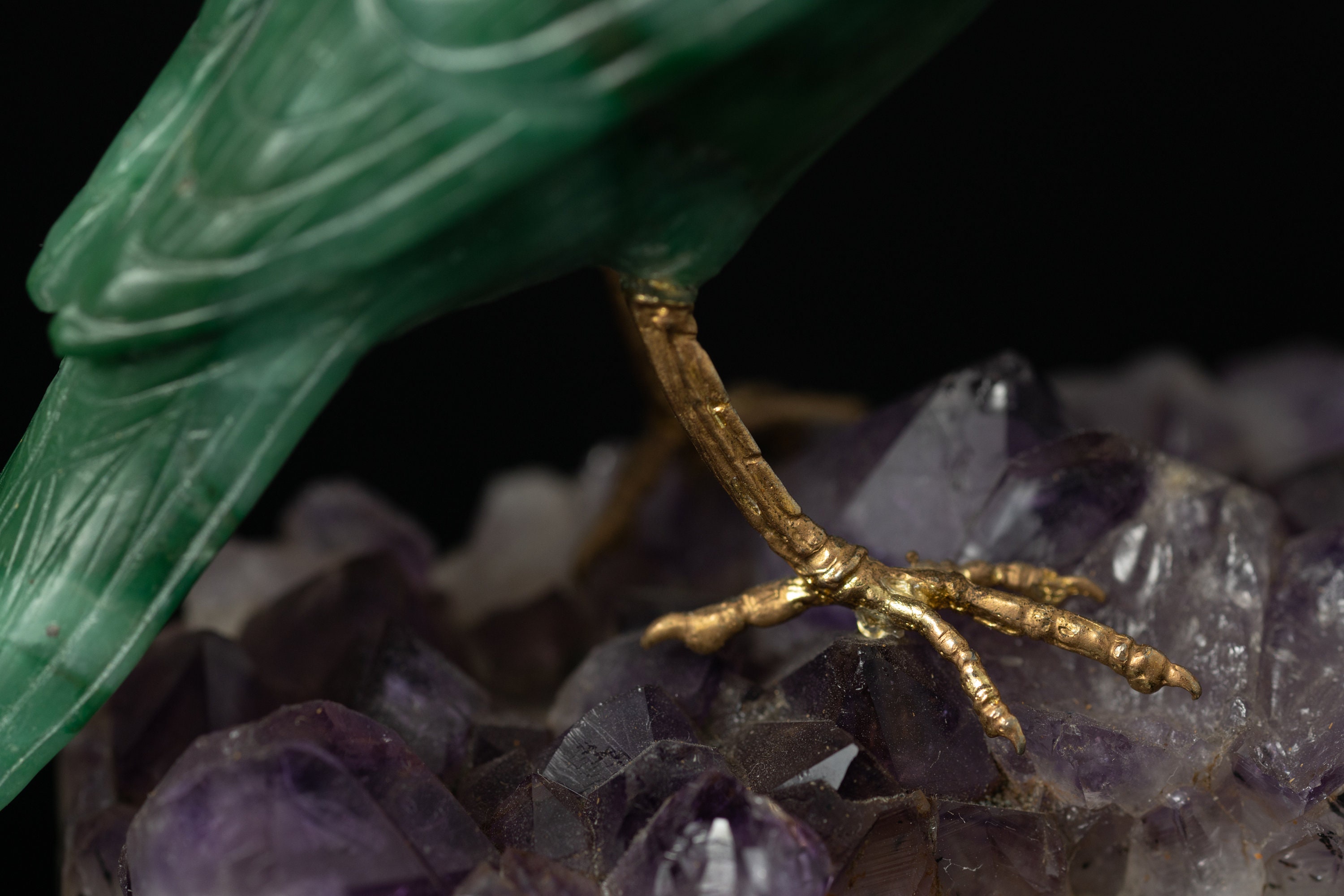 Semi Precious Stone Parrot Sculpture - Etsy