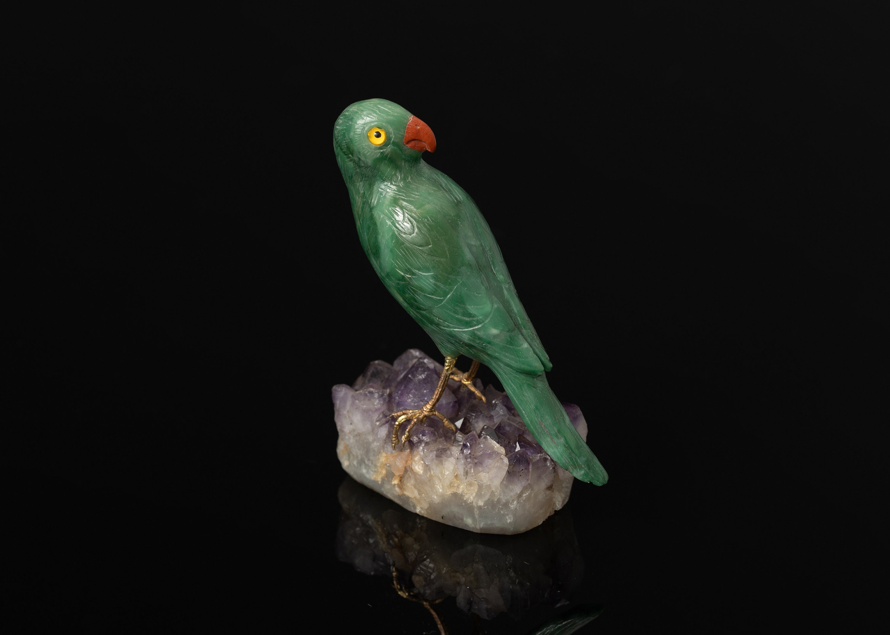 Semi Precious Stone Parrot Sculpture - Etsy