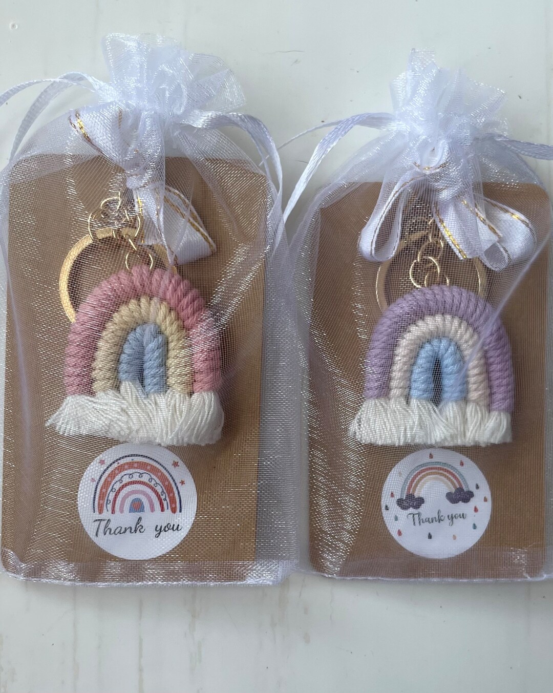 Mini Macrame Rainbow Keychain, Wedding Favor, Thank You Gift - Etsy