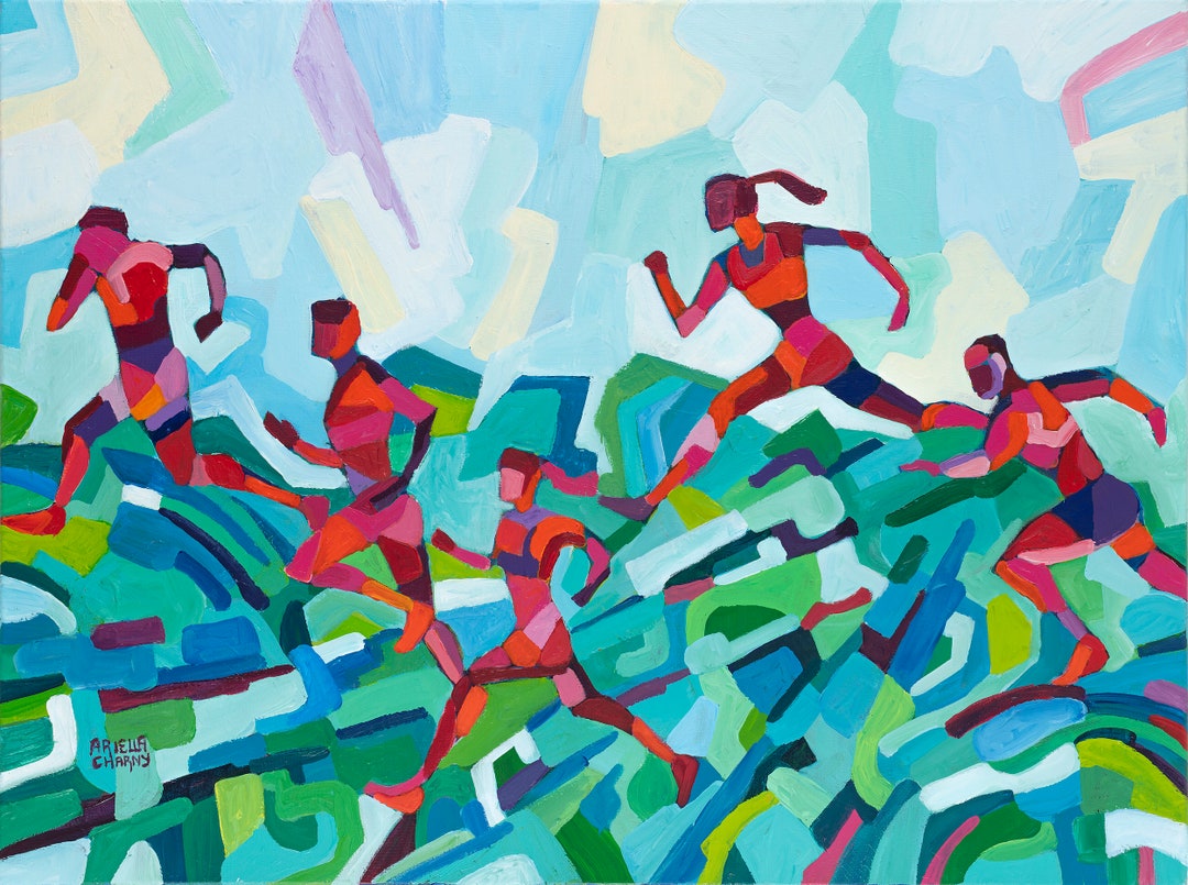 Colorful Runners, Running Painting, Running Artwork, Sports Art ...