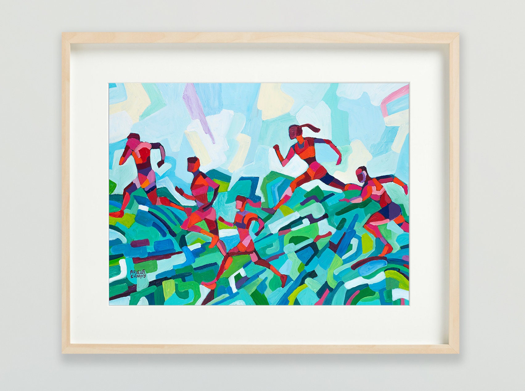 Colorful Runners, Running Painting, Running Artwork, Sports Art ...