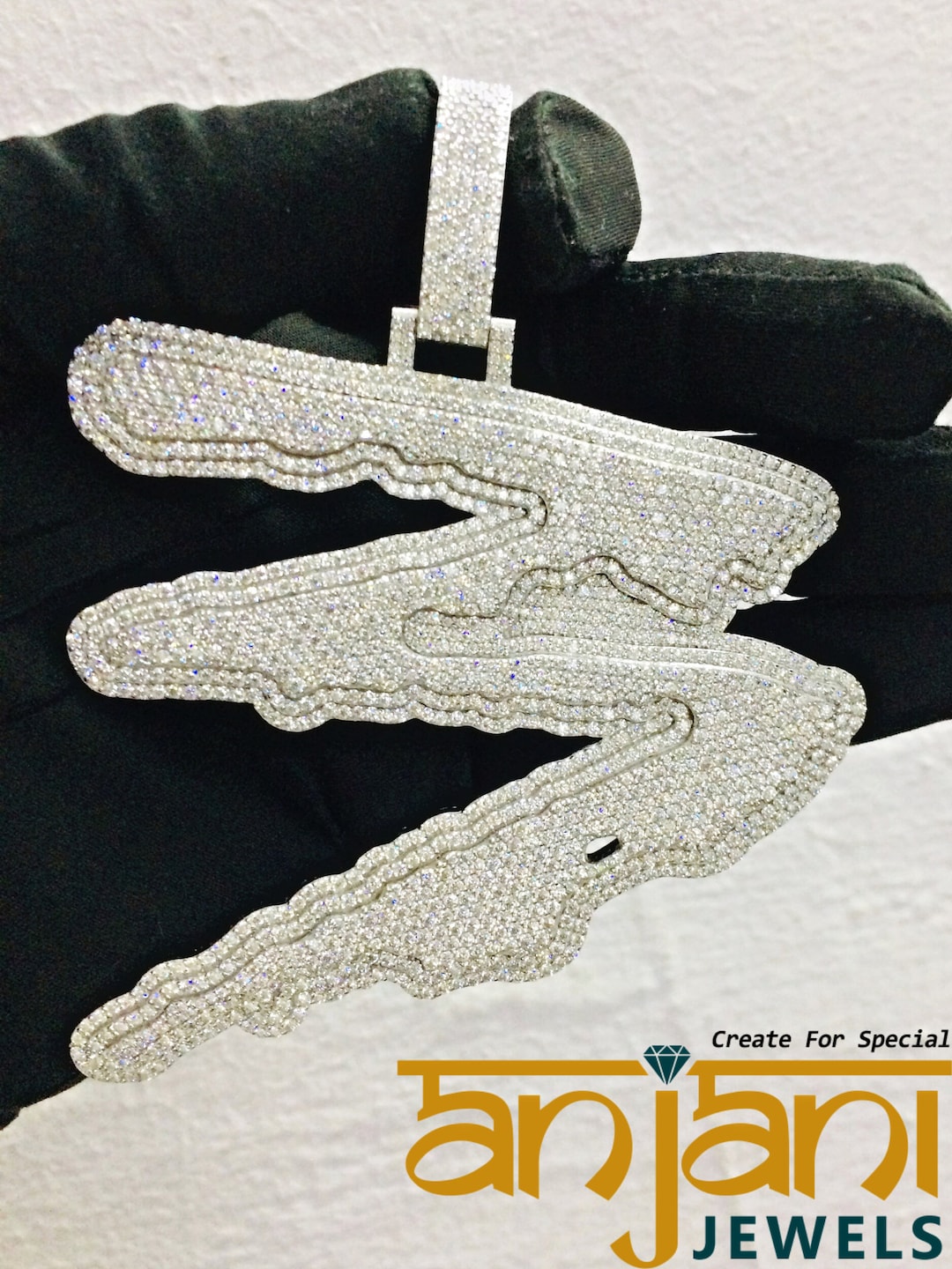 Custom Iced Out "3" Pendant, Sterling Silver Moissanite, - Etsy