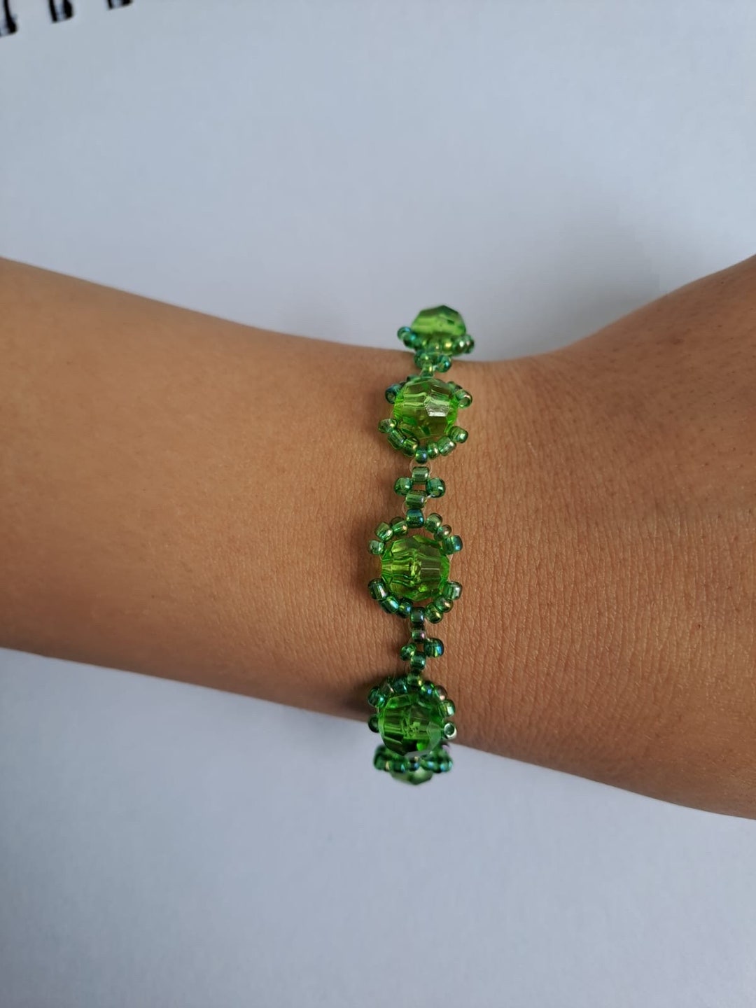 Enchanted Forest Green Beaded Bracelet - Etsy