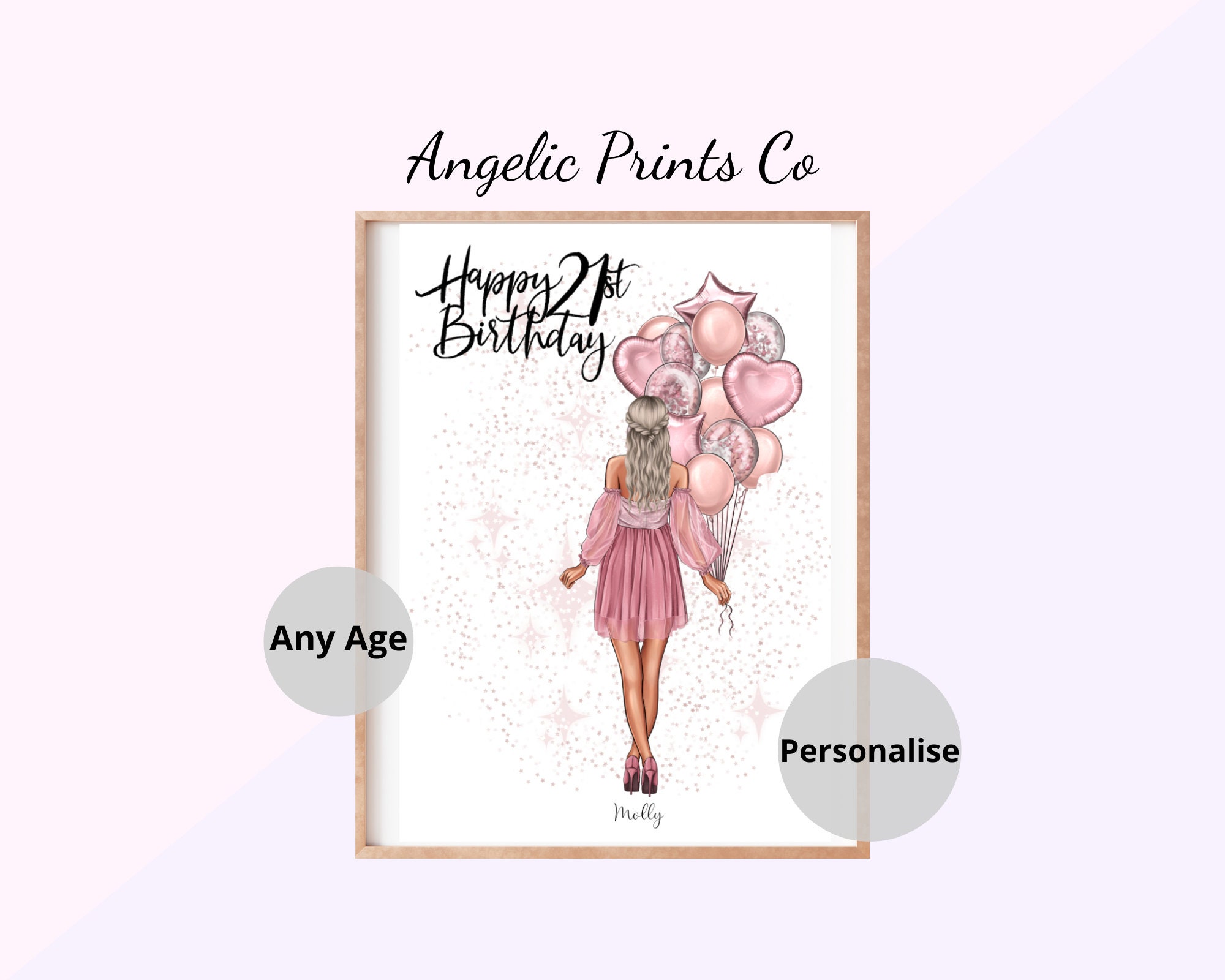 Personalised Birthday Girl Print Personalised Print 18th - Etsy