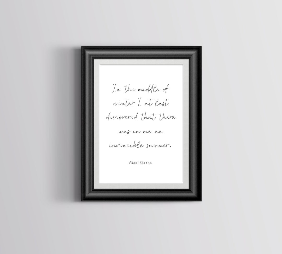 Albert Camus Quote Print | Invincible Summer (PDF) - Etsy