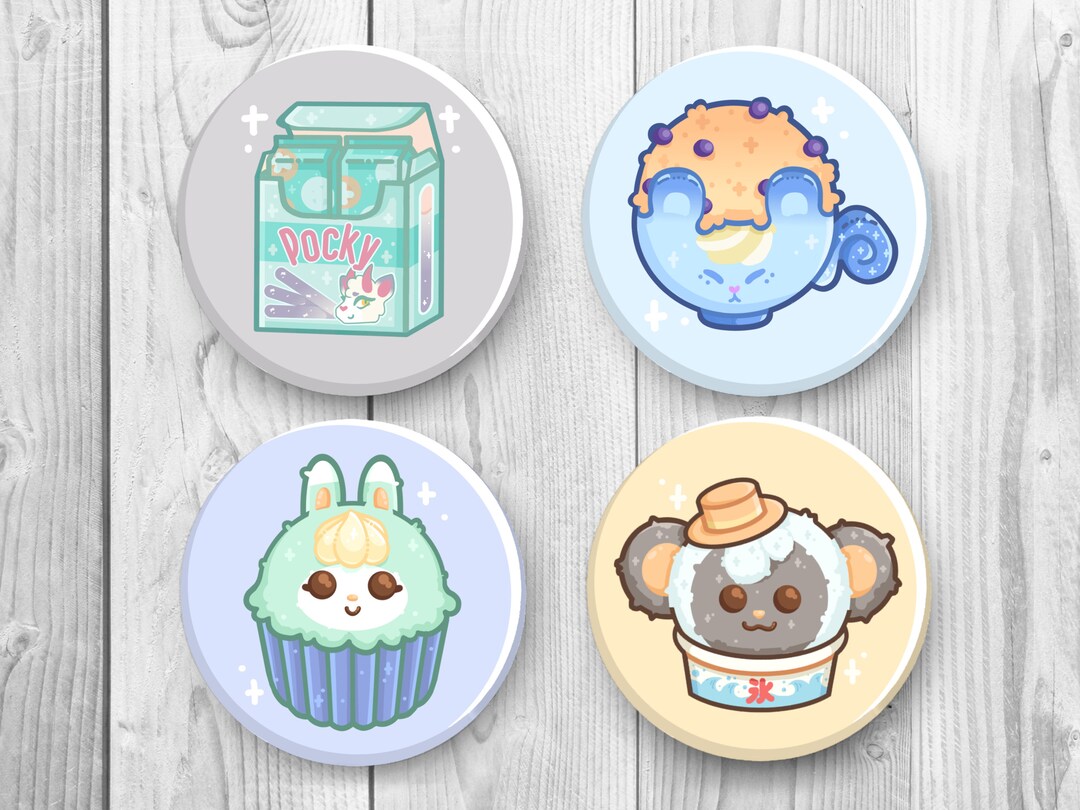 ACNH New Villagers Badges for Animal Crossing Players Colorfull Food ...