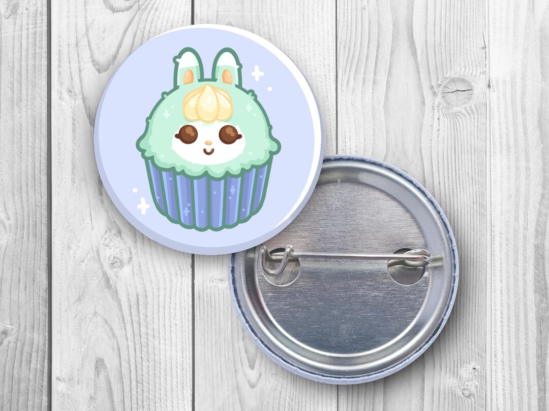 Sasha Animal Crossing Badges Cute Buttons for Food Lovers Soft Blue ...