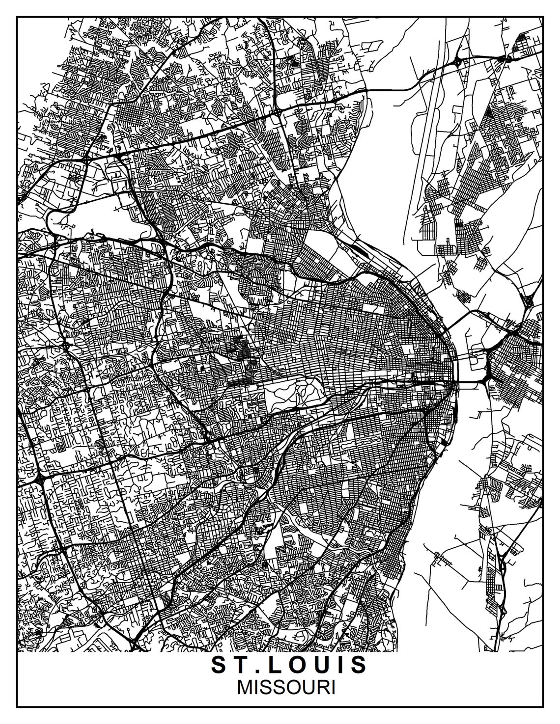 St. Louis Missouri Map, St. Louis, Missouri Map, Missouri, Saint Louis ...