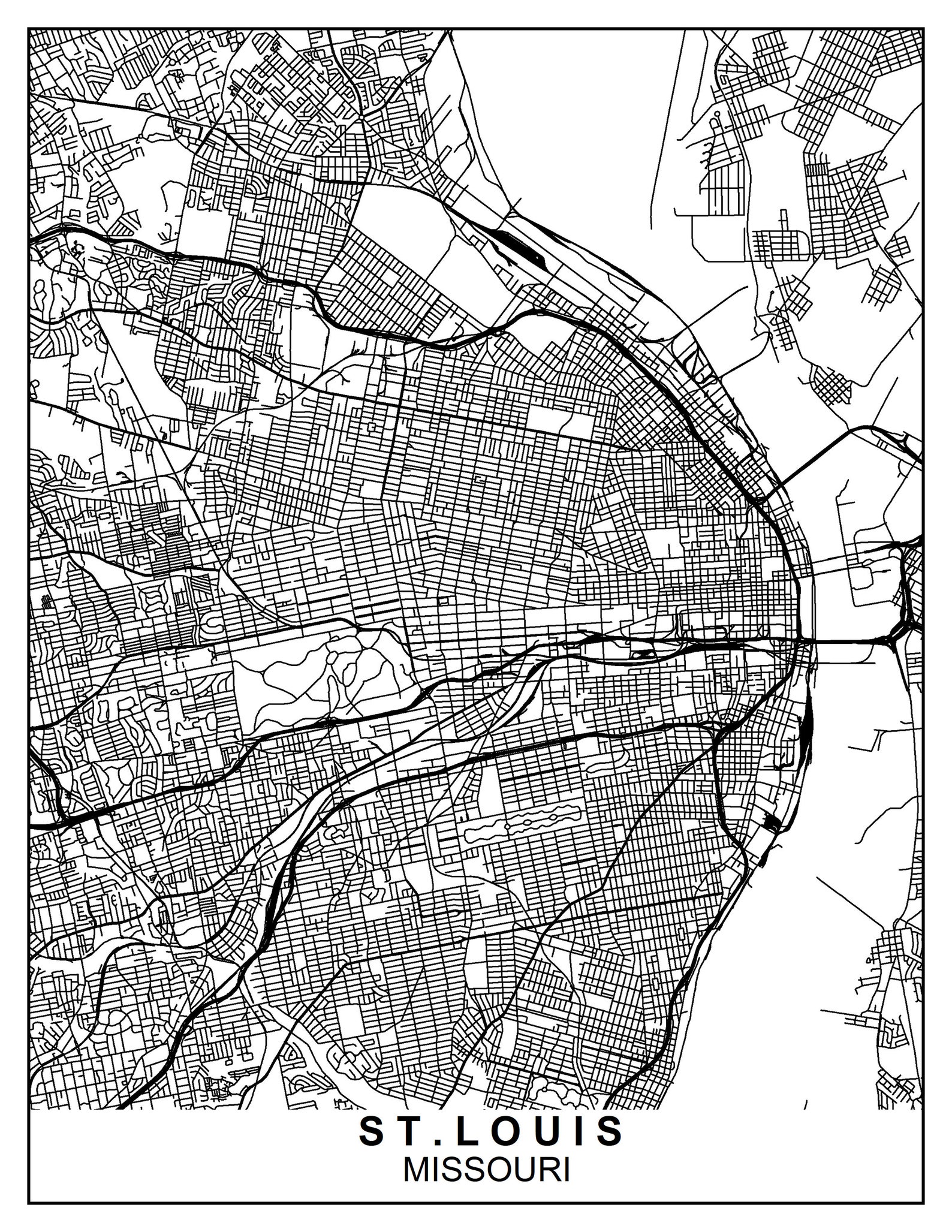 St. Louis Missouri Map, St. Louis, Missouri Map, Missouri, Saint Louis ...