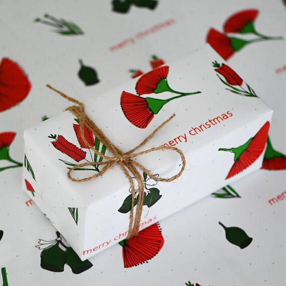Australian Floral Christmas Wrapping Paper 100% Recycled - Etsy
