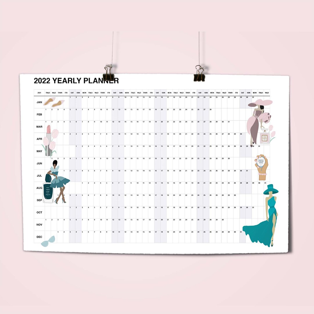 2022 Yearly Planner - Instant Download - Etsy