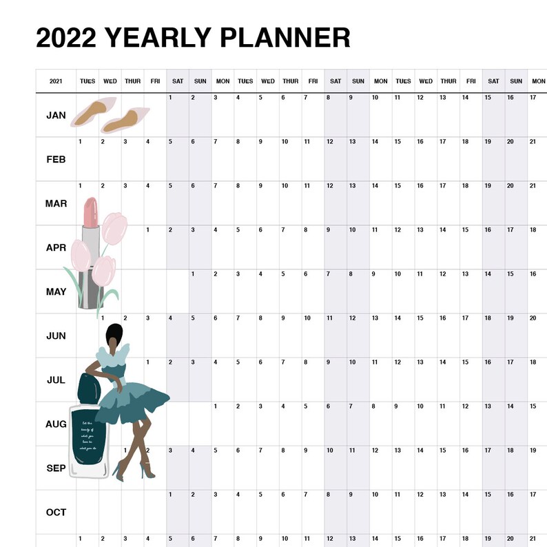 2022 Yearly Planner Instant Download - Etsy