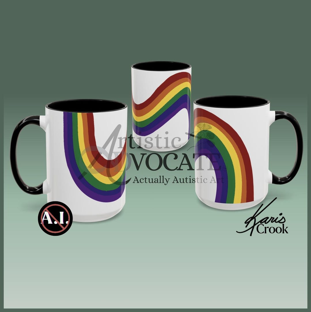 Vintage Style Flipped Rainbow Mug - Etsy