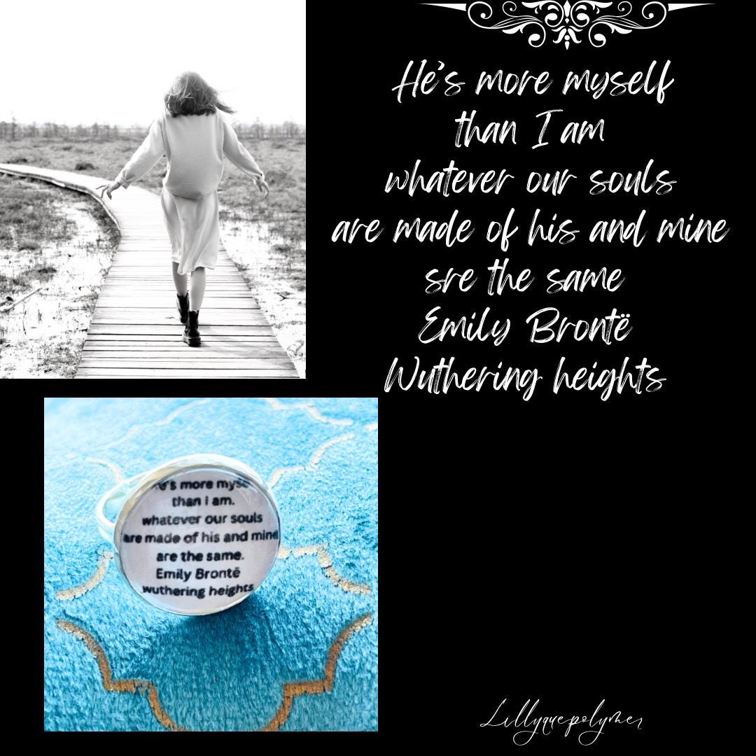 Wuthering Heights Ring/ Emily Brontë/ Quote Rings/ Adjustable Dome ...