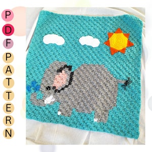 C2C Crochet Pattern, C2C Baby Blanket Pattern, Elephant Graph Pattern ...