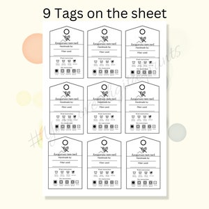 Printable Care Labels for Amigurumi/ Business Card Size Tags for ...