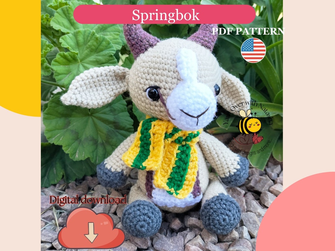 Crochet Gazelle Pattern, Amigurumi Springbok, Low Sew Gazelle Pattern ...