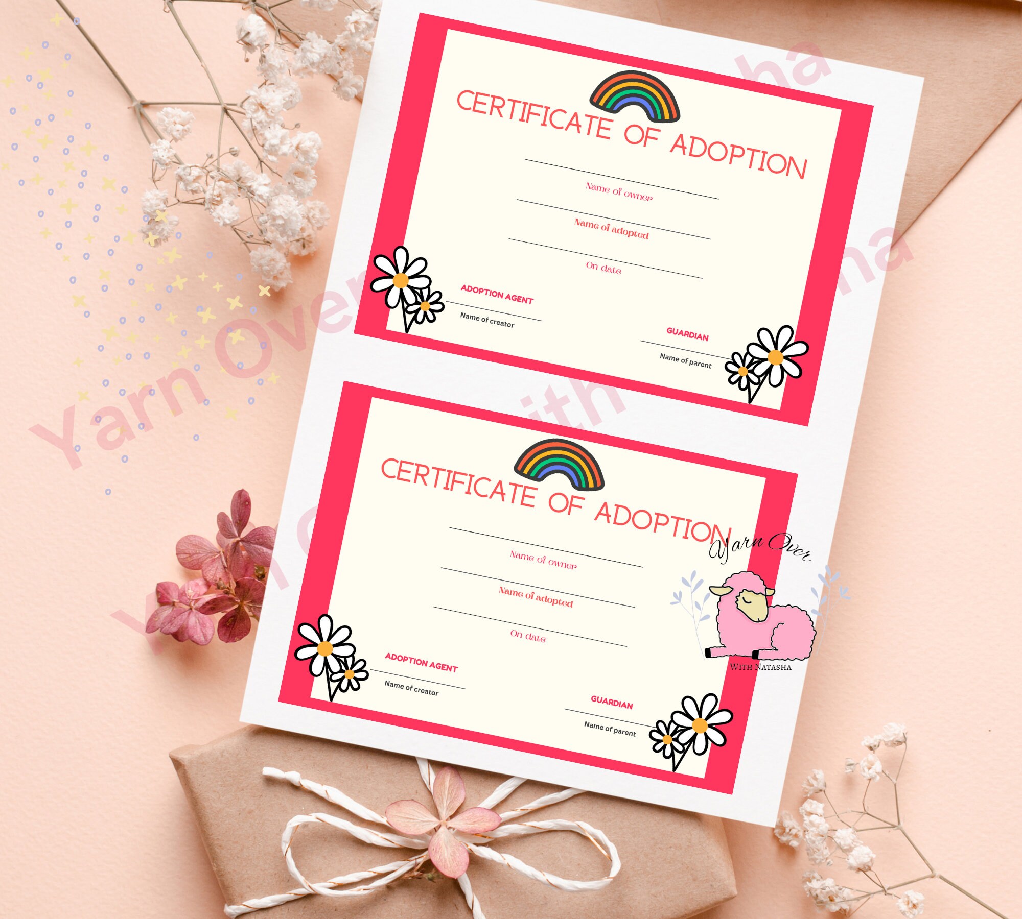 Digital Toy Adoption Certificate Personal Adoption Paper for - Etsy