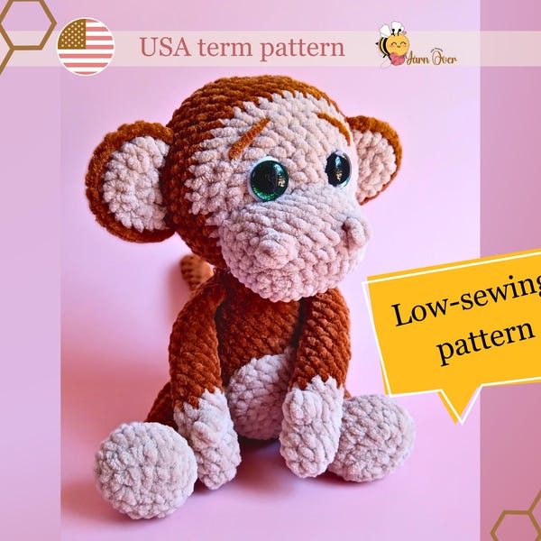 Monkey Plush - Etsy