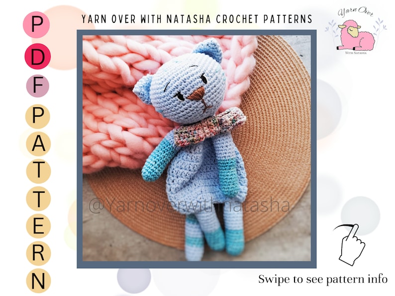 Crochet Cat Pattern Snuggler Cat Pattern Cat Lovey Pattern - Etsy