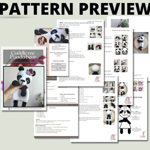 Pattern for Panda Snuggler: Panda Cuddle Me Pattern, Amigurumi Pattern ...
