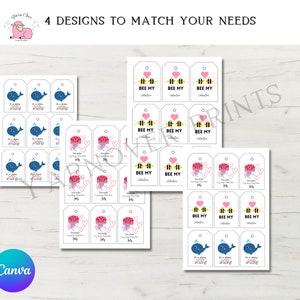 Digital Tags/ Printable V-day Tags/ Canva Tags Template/ Gift Tags for ...