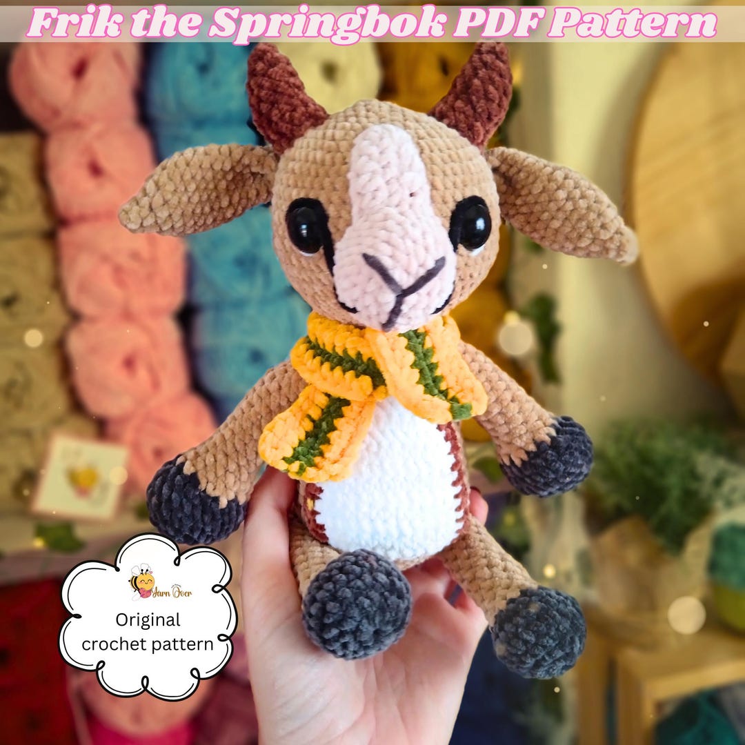 Crochet Gazelle Pattern, Amigurumi Springbok, Low Sew Gazelle Pattern ...
