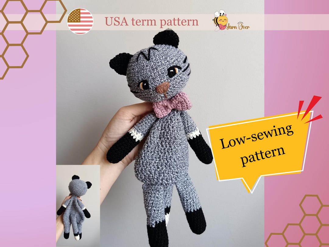 Crochet Cat Pattern, Snuggler Cat Pattern, Cat Lovey Pattern Tutorial ...